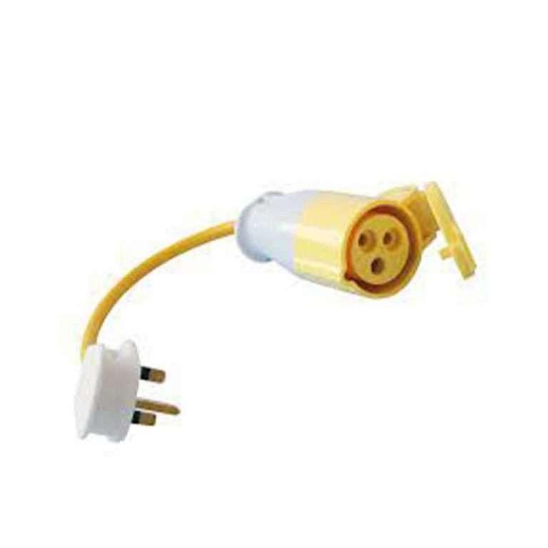 Leaderman LDM-11016SP 110V 16A Yellow Socket to 13A Mains Plug PAT Test ...