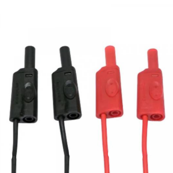 Chauvin Arnoux 2 PVC standard leads, red/black, Insulated straight male ...